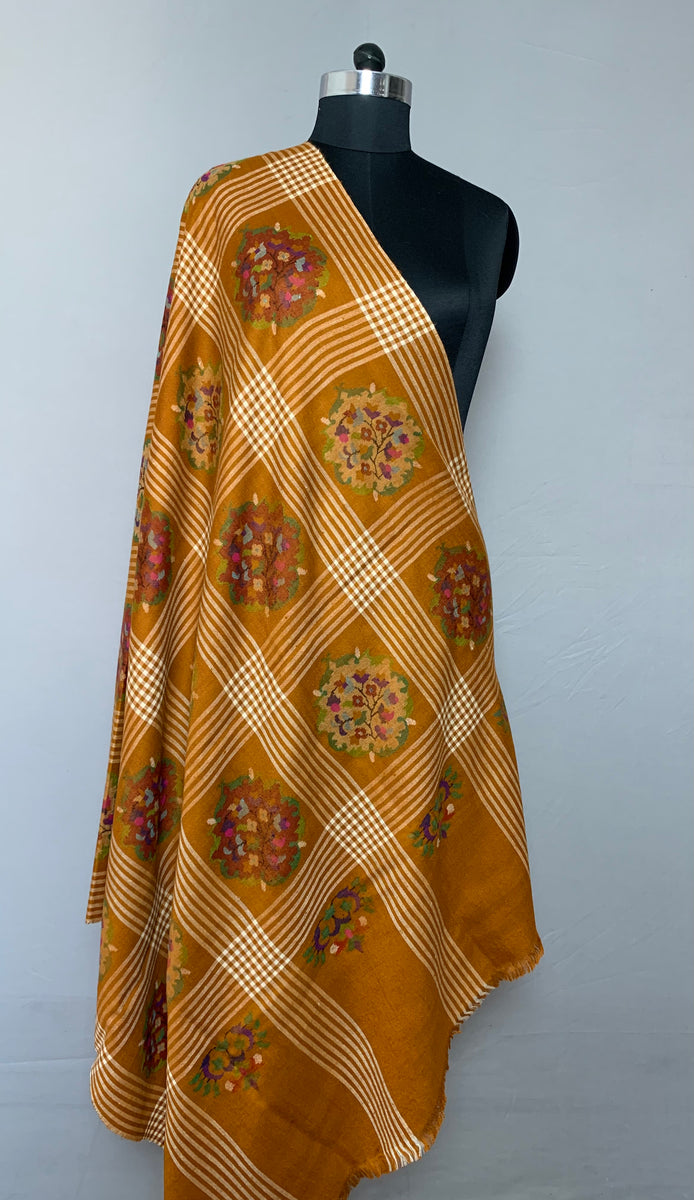 Ochre Orange Butidar kani Pashmina Shawl – Pashmeladakh