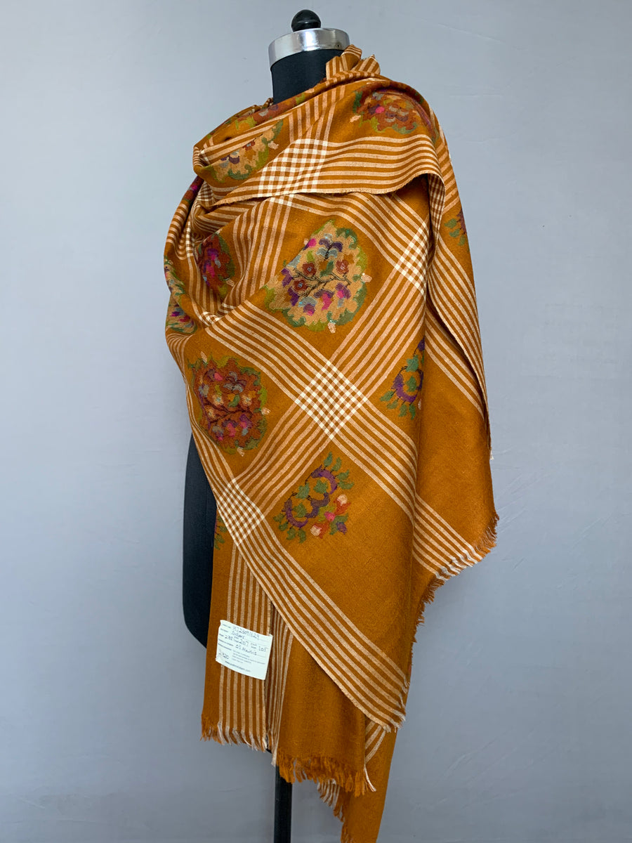 Ochre Orange Butidar kani Pashmina Shawl – Pashmeladakh